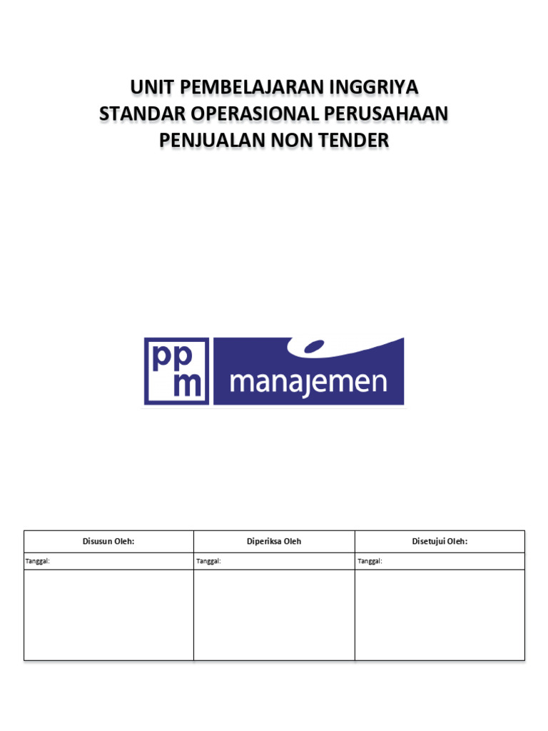 01 - SOP Penjualan Non-Tender 2023 | PDF