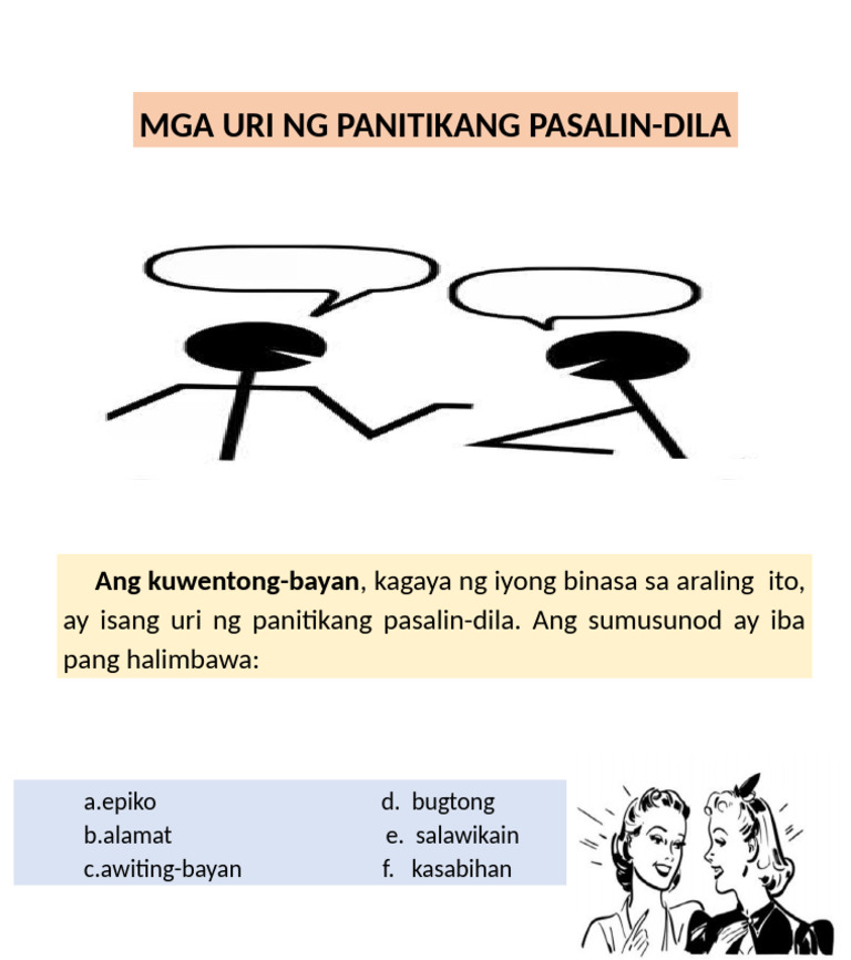 Mga Uri NG Panitikang Pasalin-Dila | PDF