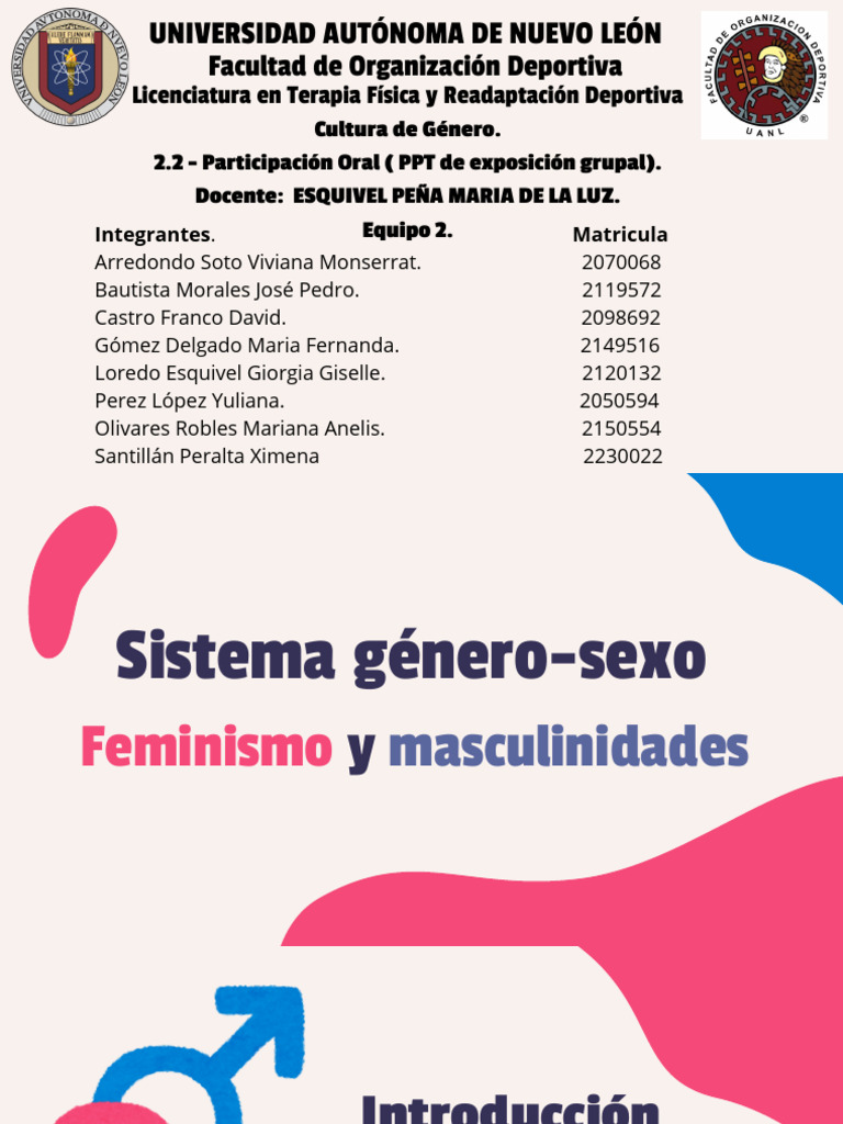 Equipo 2 - PP - Cgen - 20240926 - 124152 - 0000 | PDF | Masculinidad | Género