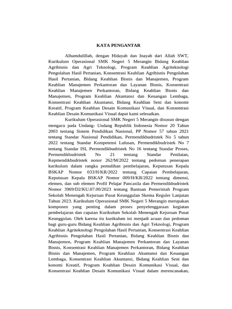 Kata Pengantar Kosp 2023 | PDF
