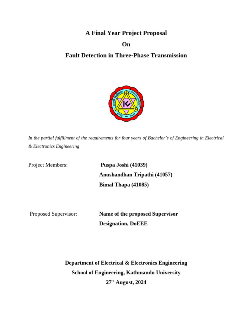 A Final Year Project Proposal | PDF | Support Vector Machine | Electric Power Transmission