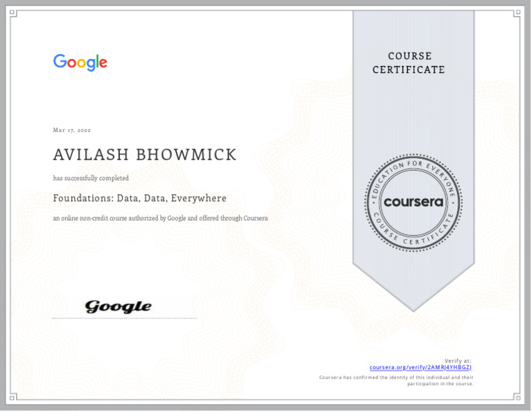 Coursera Data Analytics Google Certificate | PDF
