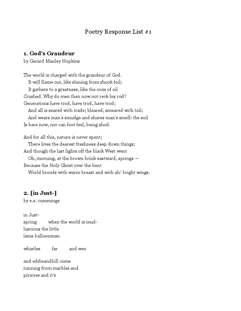 Response Poems Analysis and Insights | PDF | Poetry | Classics