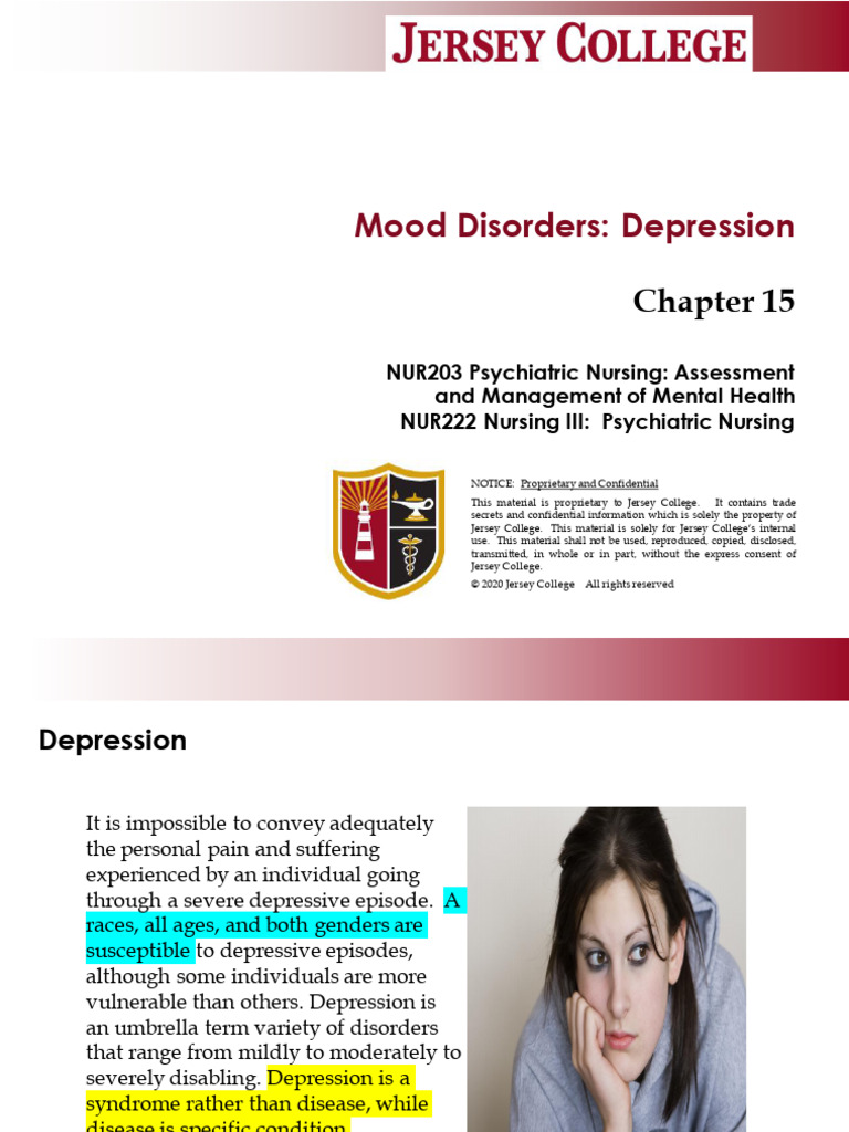 PowerPoint - Chapter 15 - Mood Disorders - Depression | PDF | Major ...