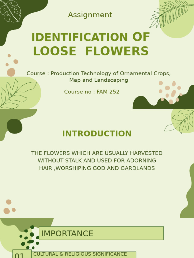 Identification of Loose Flowers Guide | PDF
