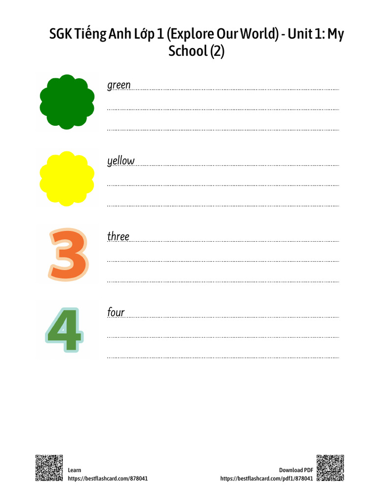 SGK Tiếng Anh Lớp 1 (Explore Our World) - Unit 1 - My School | PDF