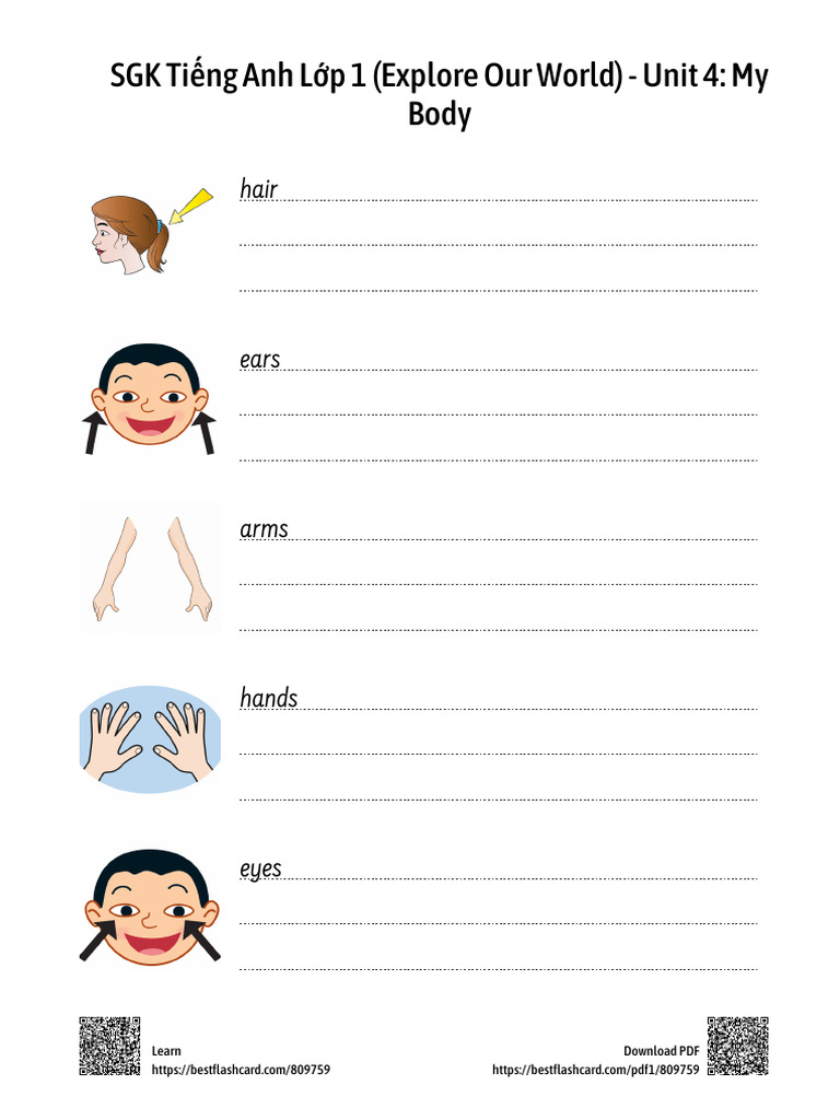 Unit 4: My Body Vocabulary Guide | PDF