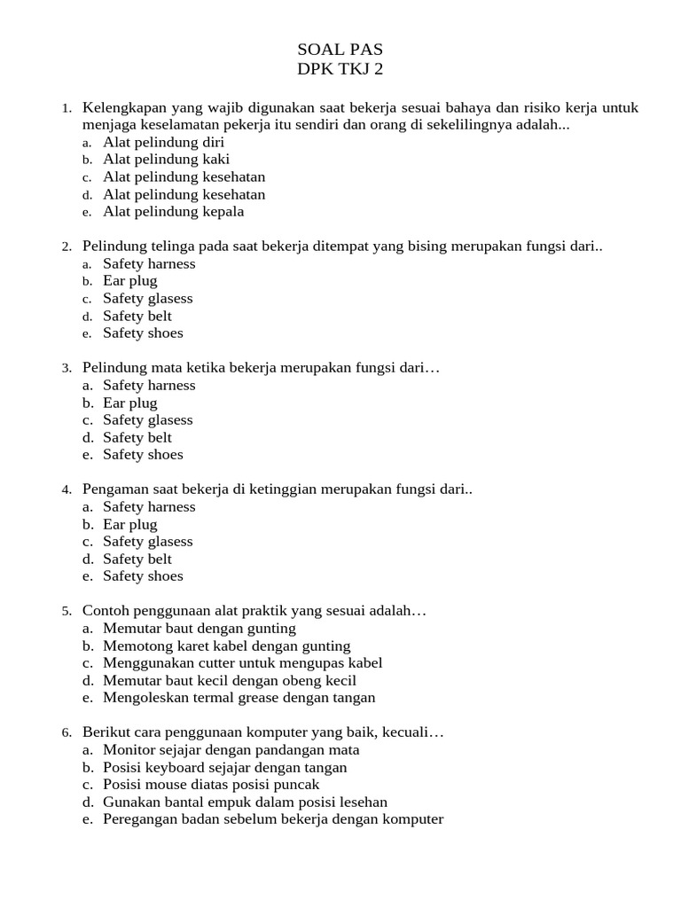 Soal DPK TKJ 2 2024 | PDF
