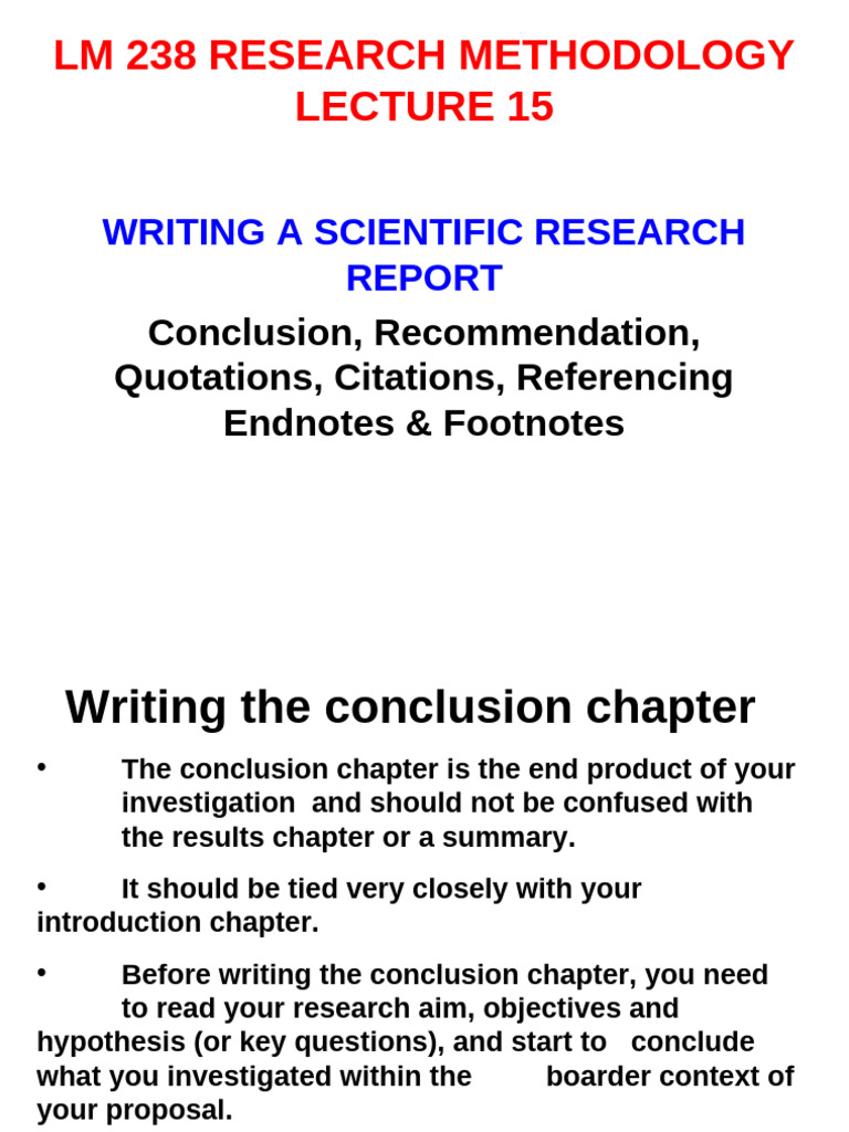 15 Writing A Scientific Research Report Conclusion, Recommendation ...