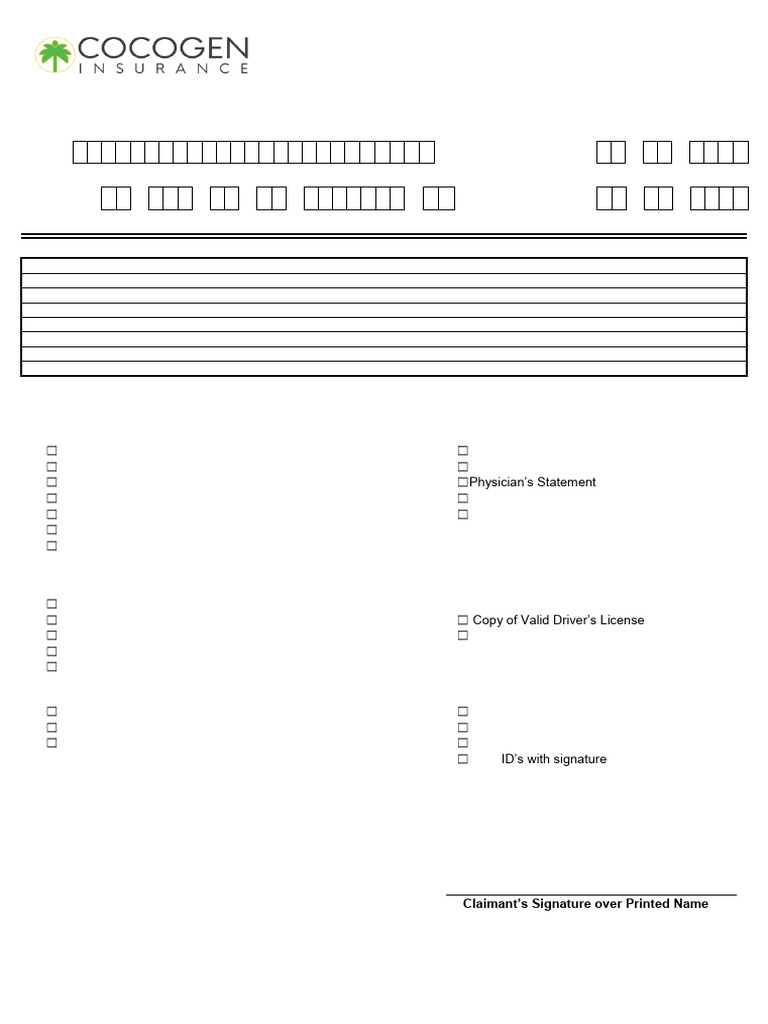 Cocogen - Personal Accident Claim Form 9 | PDF | Social Programs ...