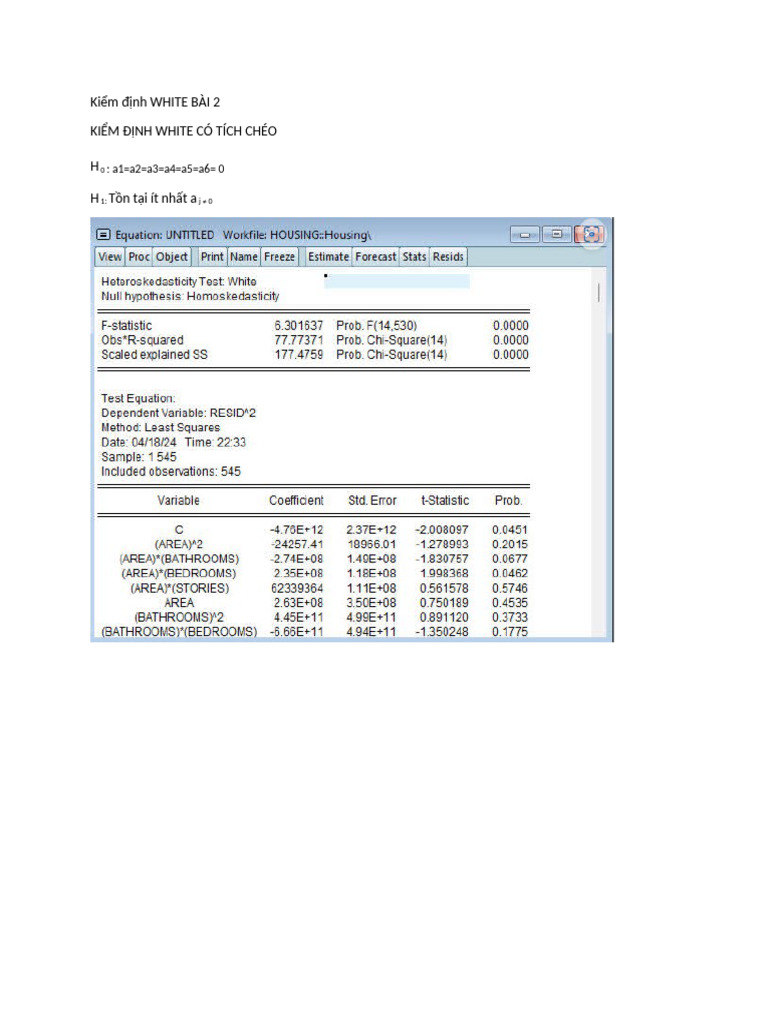 Kiểm Định White-glejser | PDF