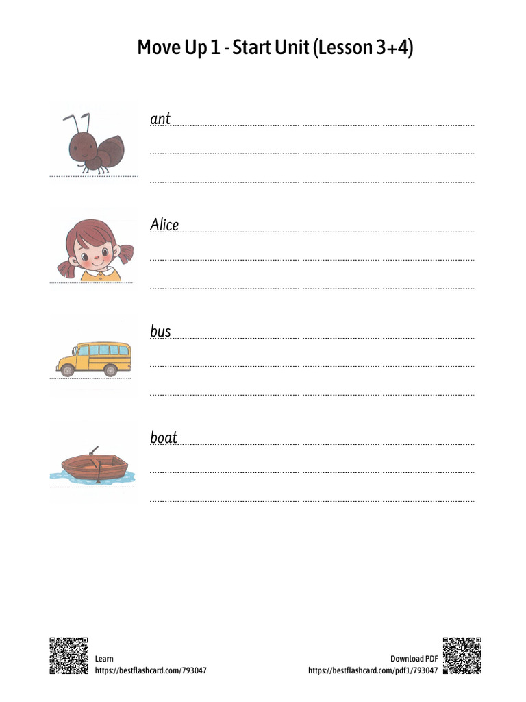 Move Up 1 - Start Unit (Lesson 3+4) | PDF