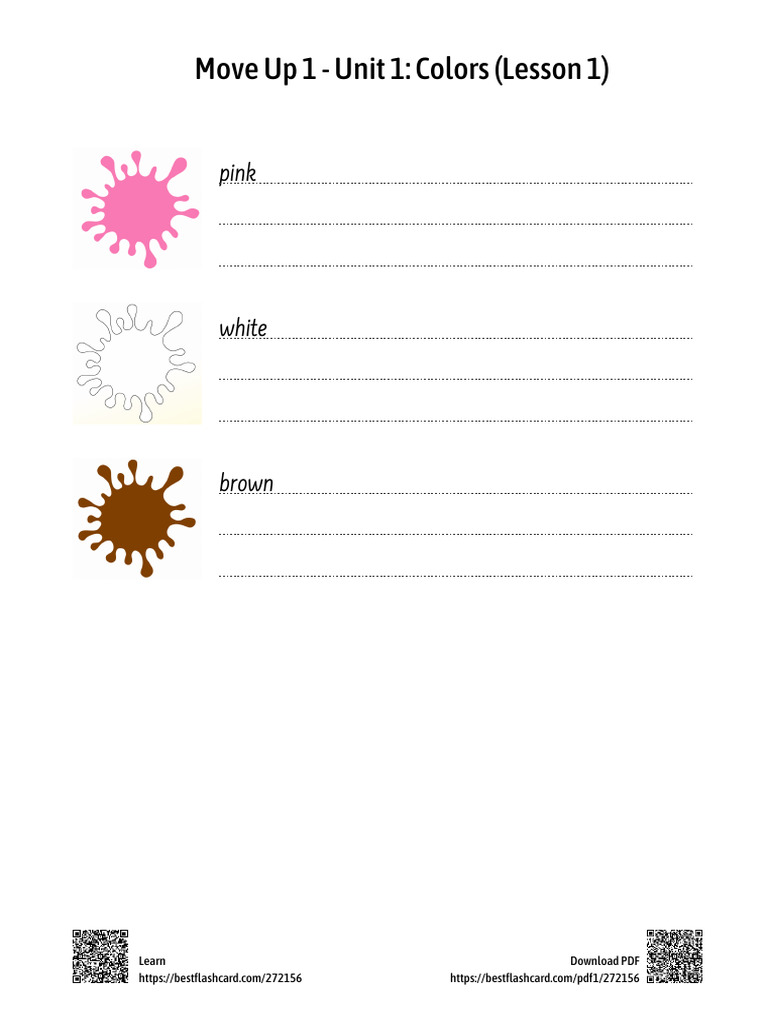 Move Up 1 - Unit 1 - Colors (Lesson 1) | PDF