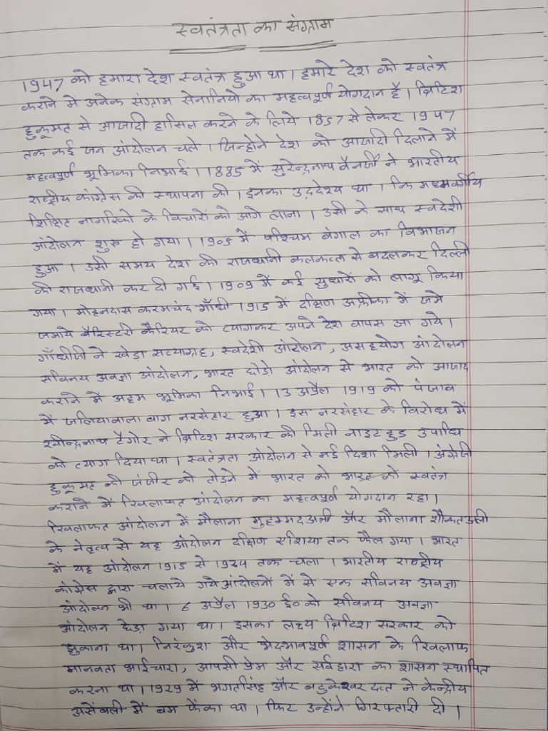 Essay Writing Hindi | PDF