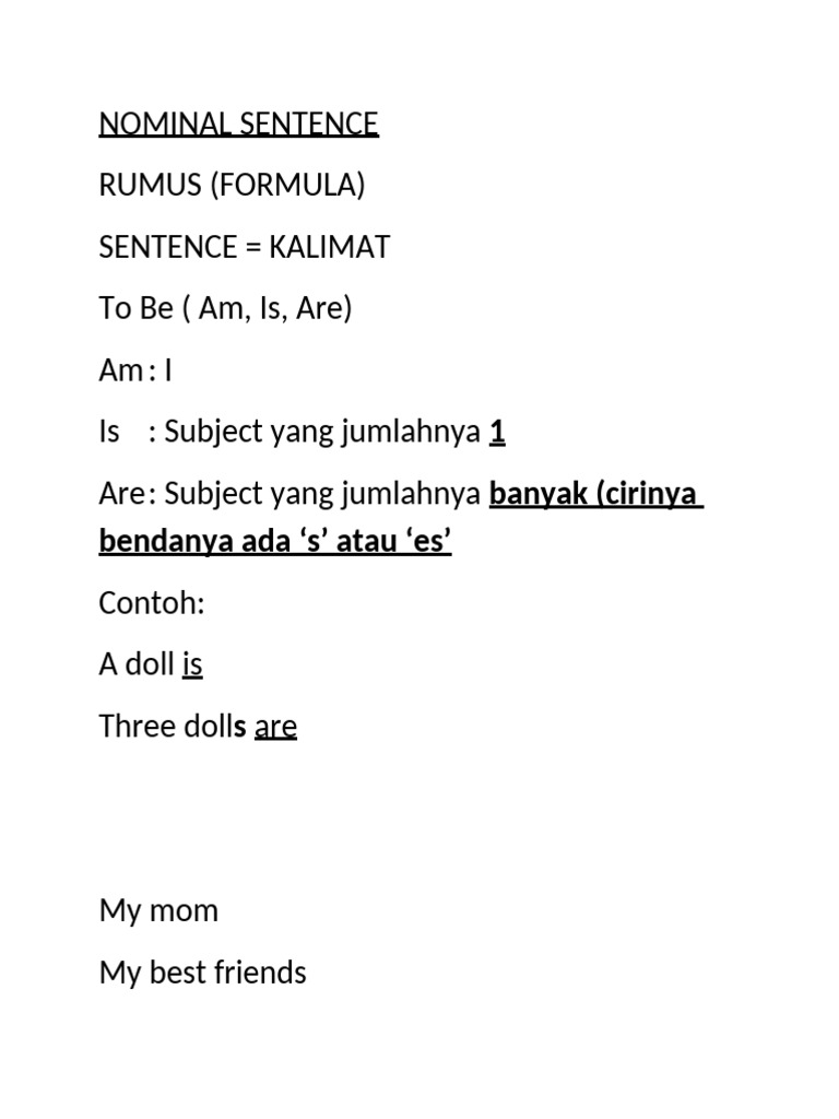 Nominal Sentence | PDF