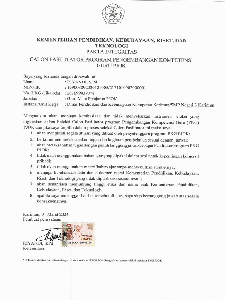 Fakta Integritas - 000014 | PDF