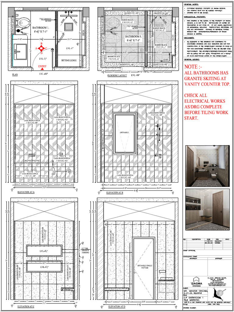 Bathroom1 Tile Marking | PDF