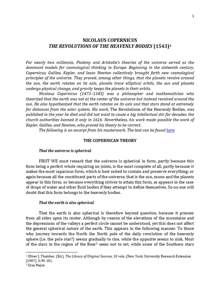 Primary Source 8.4 - Copernicus | PDF | Universe | Nicolaus Copernicus