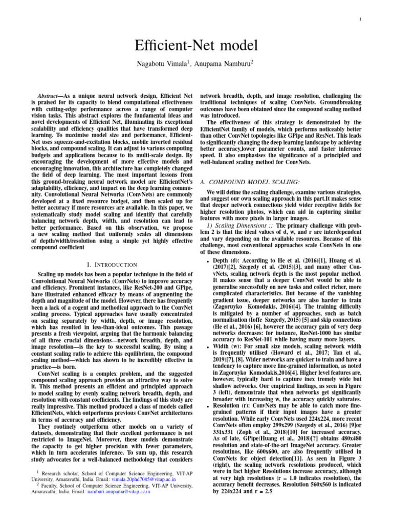 Efficient Net | PDF | Mean Squared Error | Deep Learning