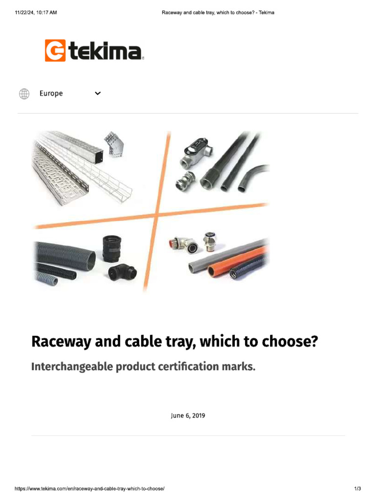 Cable Tray Vs Raceway | PDF