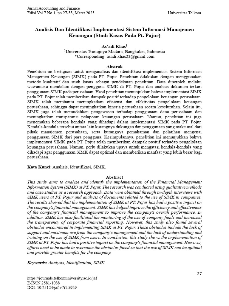 Analisis Dan Identifikasi Implementasi Sistem Informasi Manajemen ...