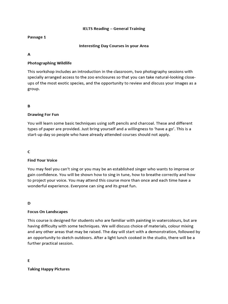 Reading - General Training - Passages | PDF | Parachuting