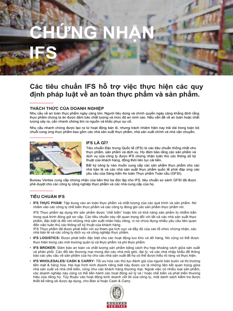 IFS Certification Service Sheet - VN | PDF