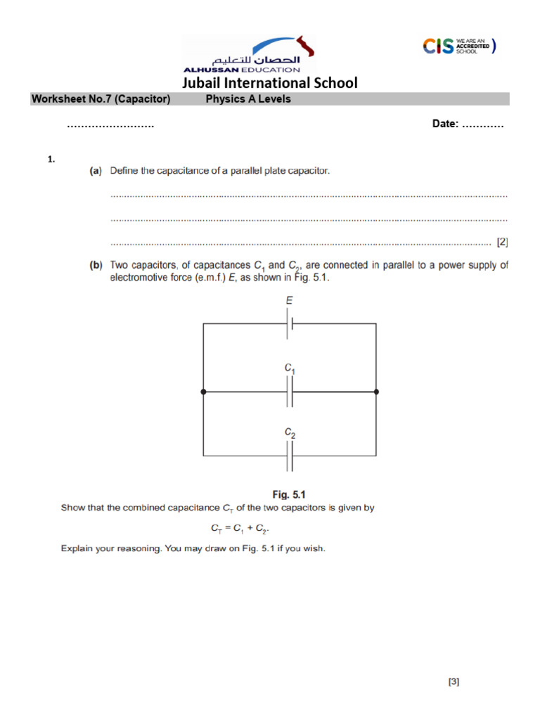 Worksheet 7 Capacitor | PDF