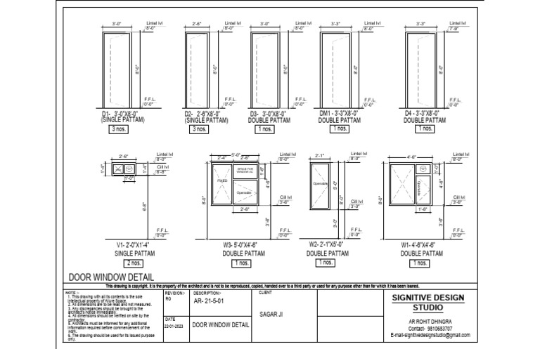 Door Window Schedule 22-2-9 Sagar Ji | PDF | Monopoly (Economics ...