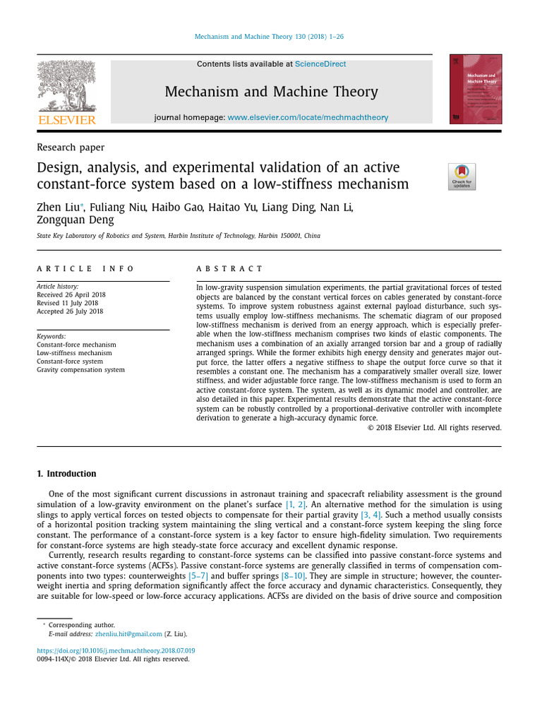 Active Constant-Force System Design | PDF | Force | Elasticity (Physics)