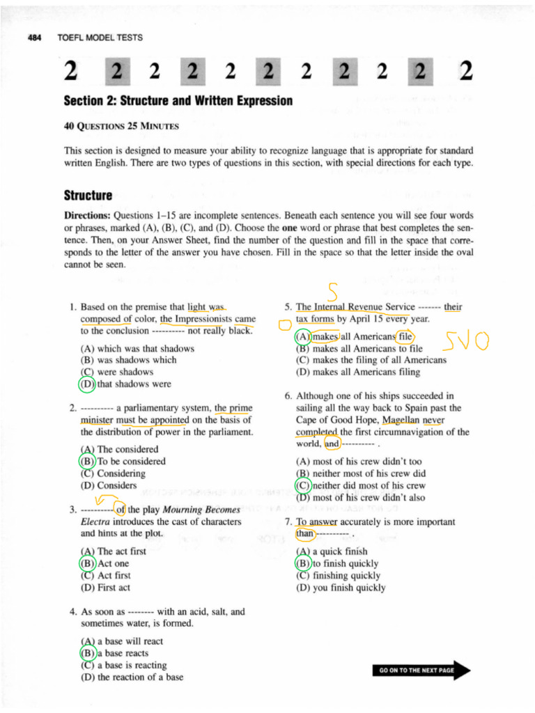 Answer - Structure & Written Expression Practice 2 | PDF