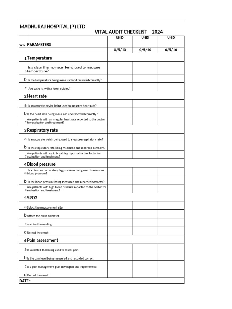 Vital Audit Checklist 2024 | PDF