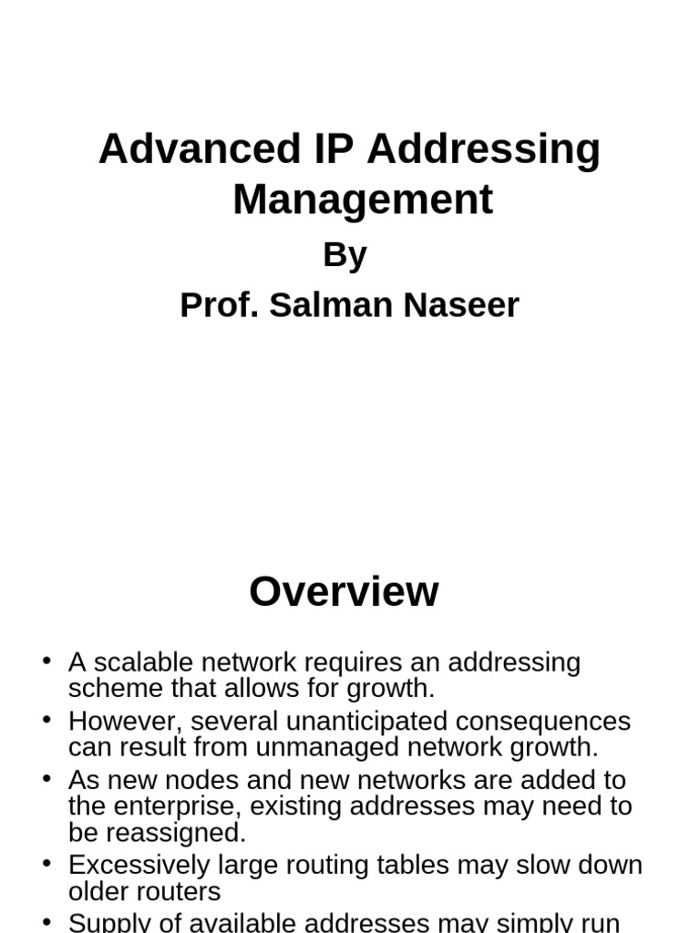 Advanced Ip Addressing Management | PDF | I Pv6 | Ip Address