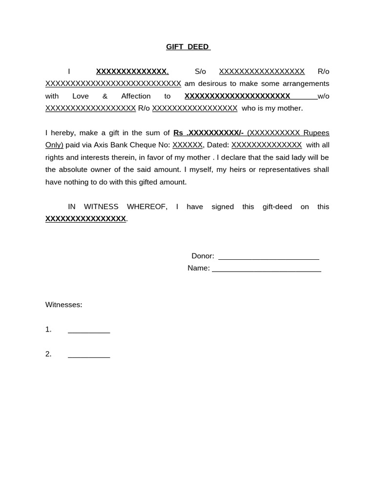 Gift Deed | PDF