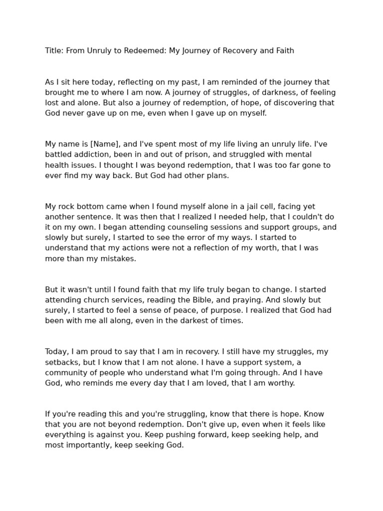 journey of recovery | PDF