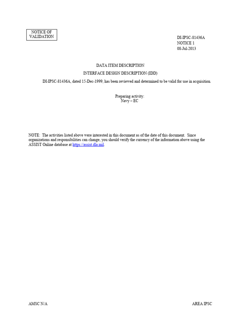 Di Ipsc 81436a - Notice 1 | PDF