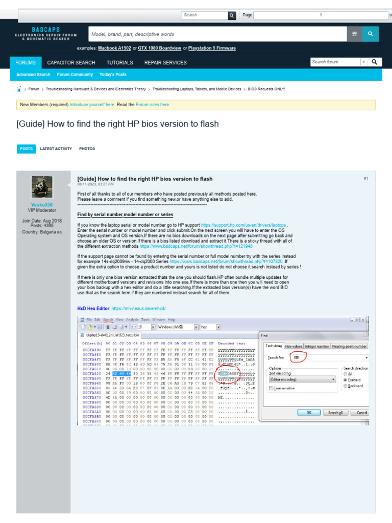 (Guide) How To Find The Right HP Bios Version To Flash - Badcaps | PDF | Bios | Internet Forum