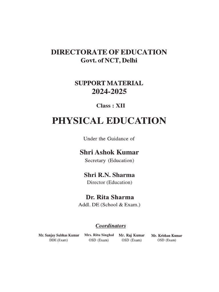 Class XII Physical Education Guide 2024-25 | PDF | Paralympic Games