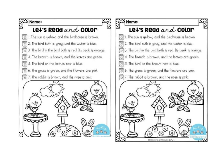 Read and Color 1 | PDF