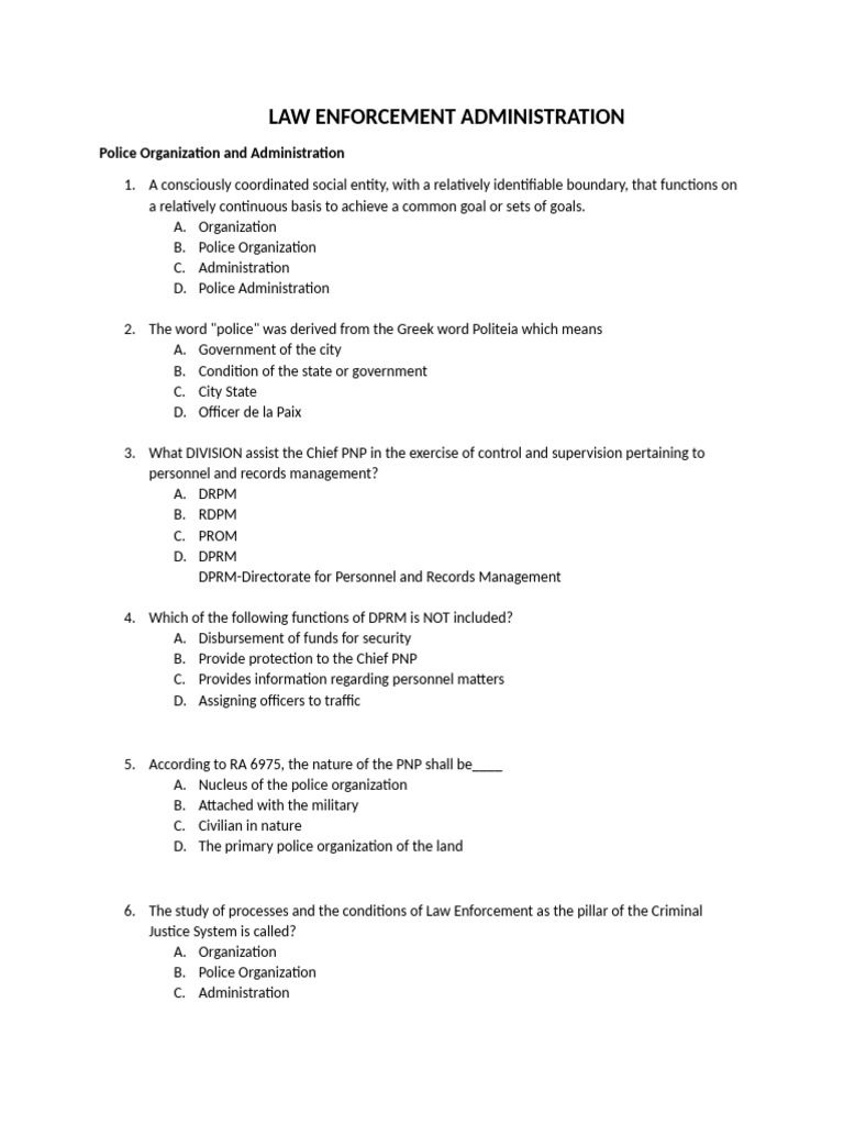 Law Enforcement Administration | PDF | Police