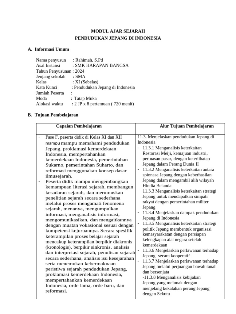 Pendudukan Jepang di Indonesia: Sejarah dan Dampak | PDF