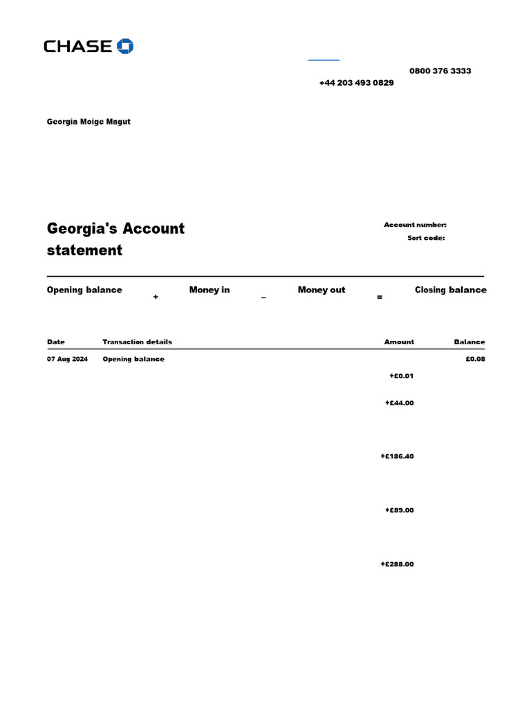 Chase Statement India | PDF | Money | Financial Services