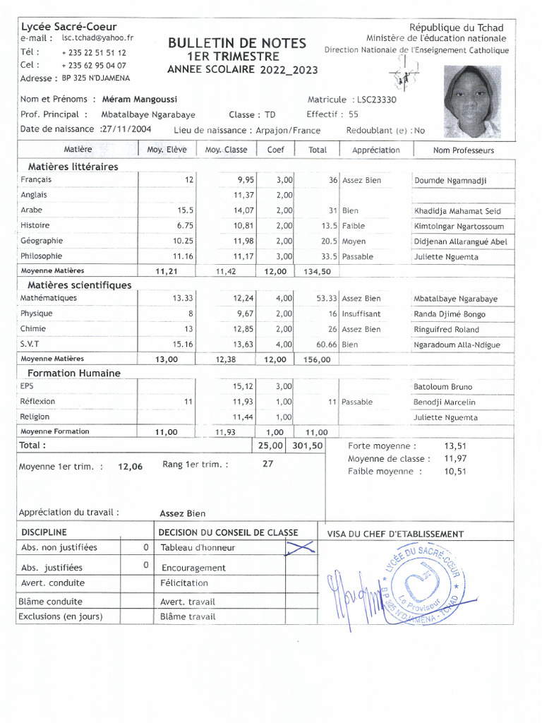 Bulletin de Note | PDF
