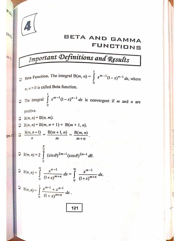 Beta and Gamma Functions | PDF