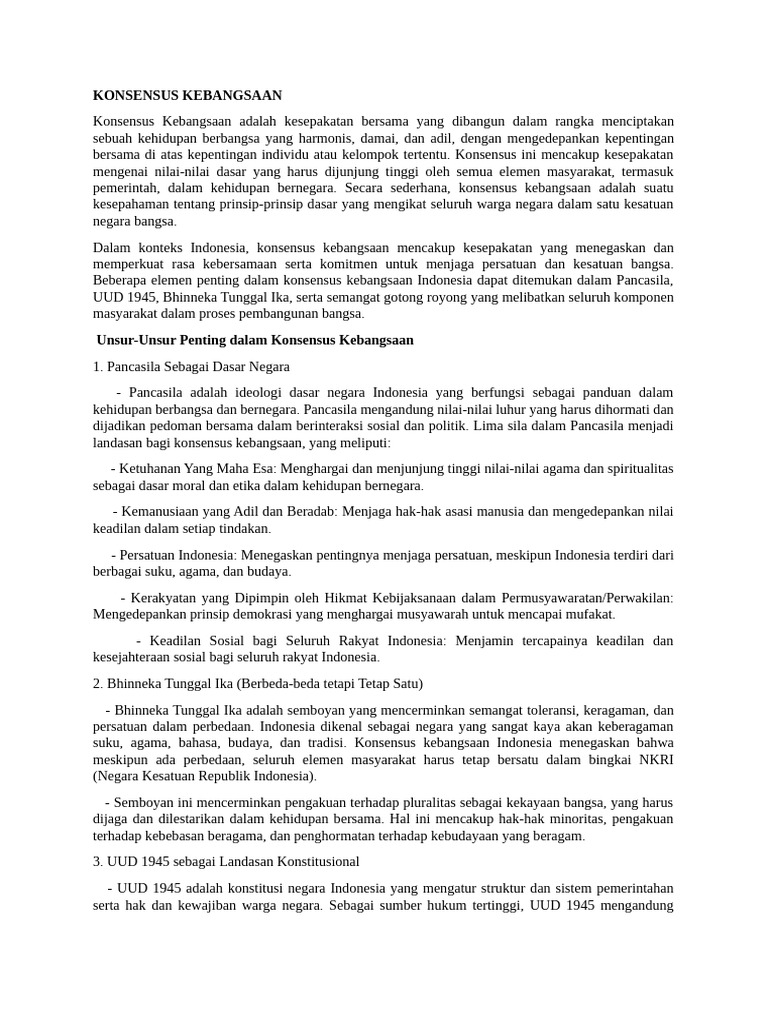 Konsensus Kebangsaan | PDF