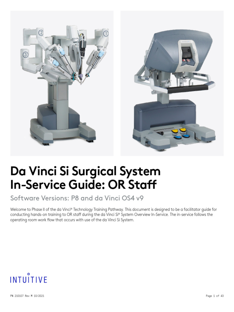 USrM Si InServiceGuide ORstaff OS4v9 | PDF | Electrical Connector | Surgery