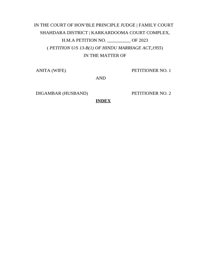 First Motion | PDF | Affidavit | Divorce