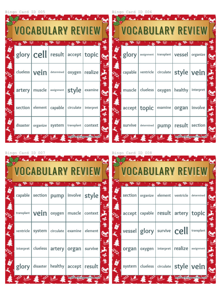 Vocabulary Bingo for Students | PDF