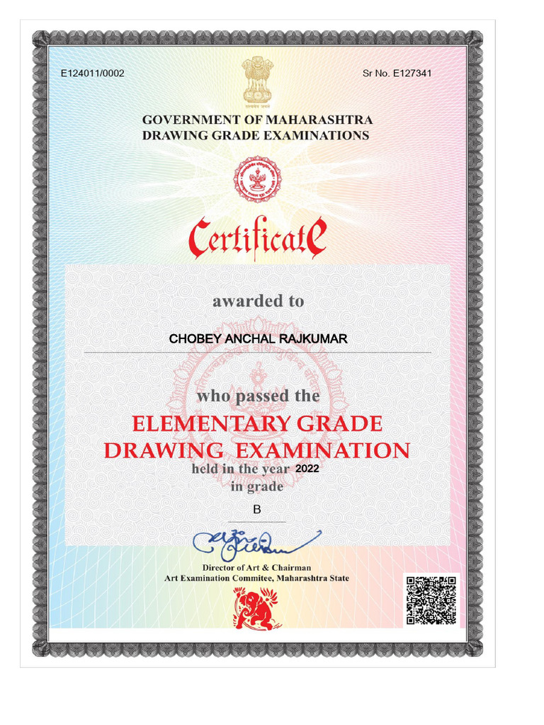 SR No. E127341 E124011/0002: Chobey Anchal Rajkumar | PDF