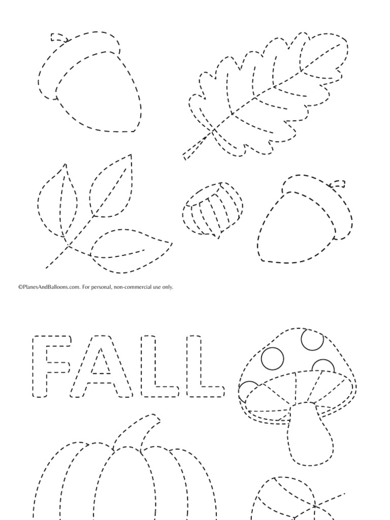 Fall Tracing Worksheets Preschool | PDF